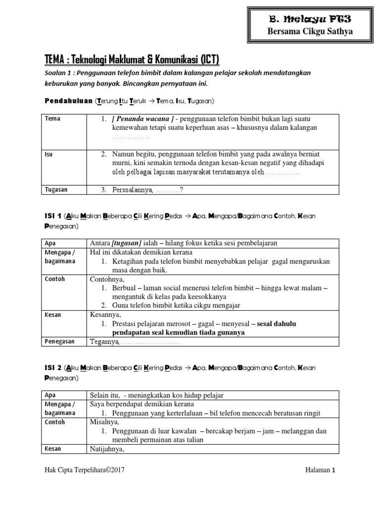 Modul Karangan - PT3 - Mengikut Tema | PDF