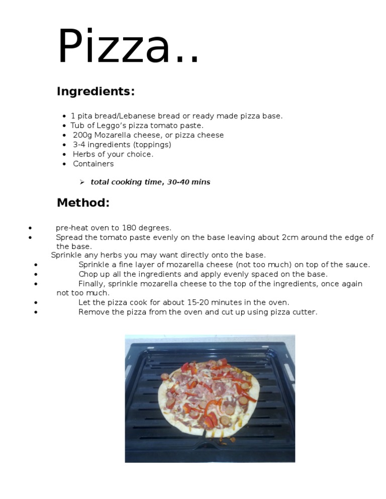 Step-by-Step Pizza Recipe Guide | PDF