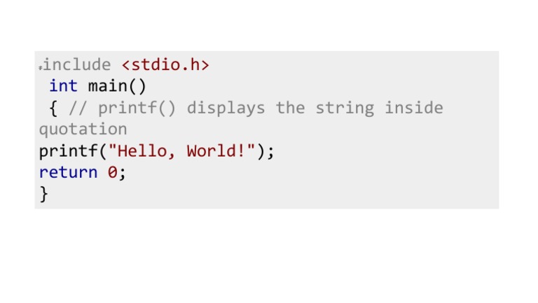 C Program: Hello World Example | PDF