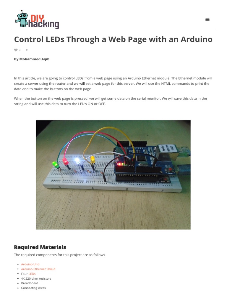 Control LEDs Through A Web Page With An Arduino | Download Free PDF ...