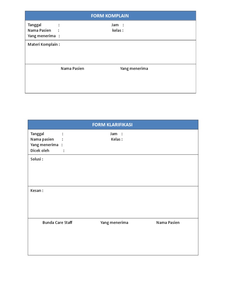 Form Komplain | PDF