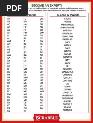 Letter Word Cheat Sheet