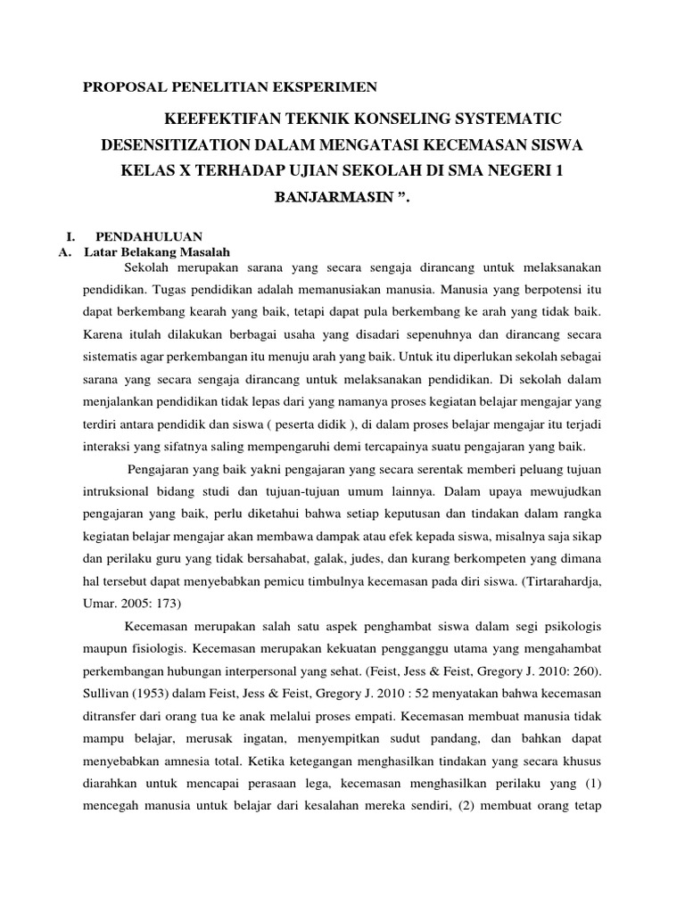 Contoh Proposal Penelitian Eksperimen | PDF