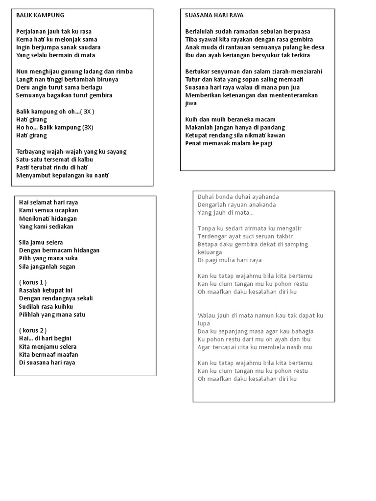 Lirik Lagu Raya | PDF