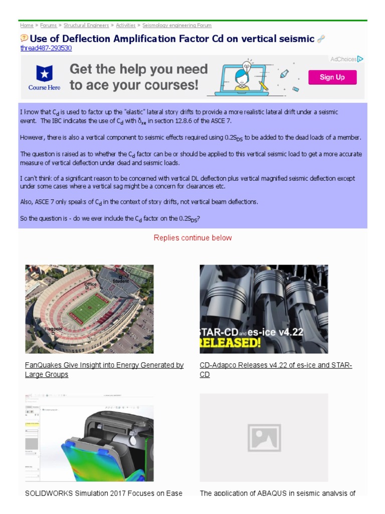 Use of Deflection Amplification Factor CD On Vertical Seismic ...