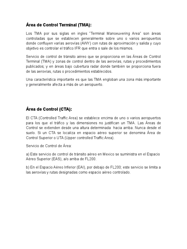 Área de Control Terminal TMA | PDF | Aeropuerto | Aviación