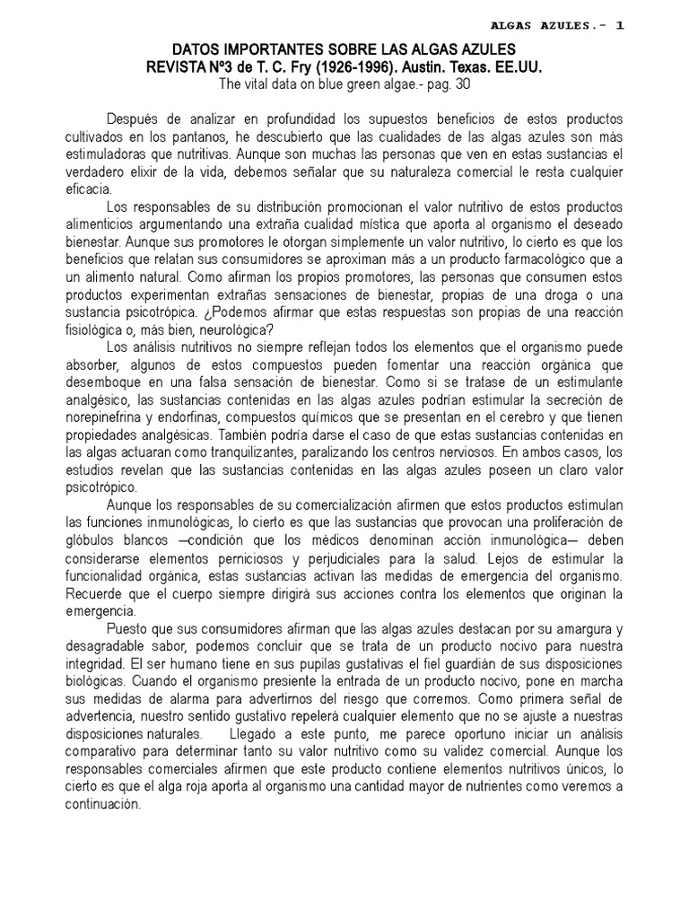 Algas Azules | PDF | Cianobacterias | Organismos