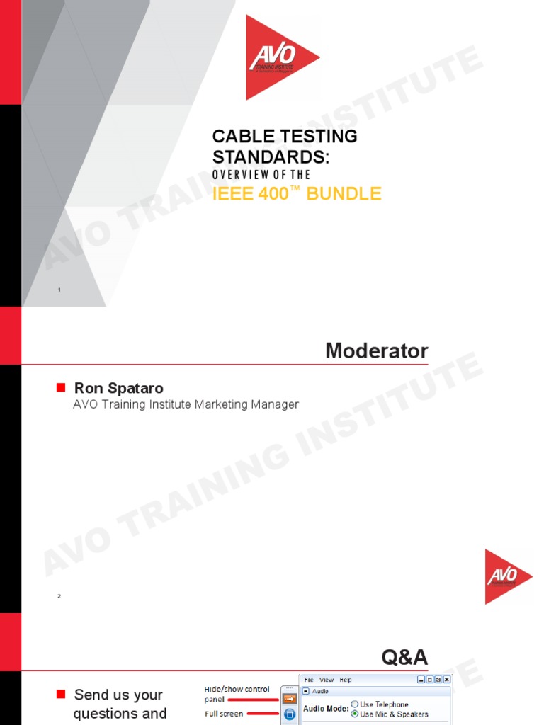 01 Cable Testing Standards Overview of The IEEE 400 Bundle | Download ...