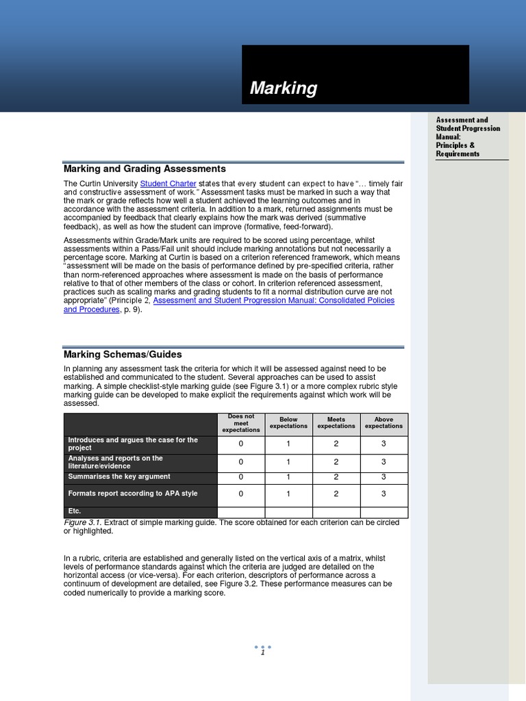 Marking System | PDF | Educational Assessment | Rubric (Academic)