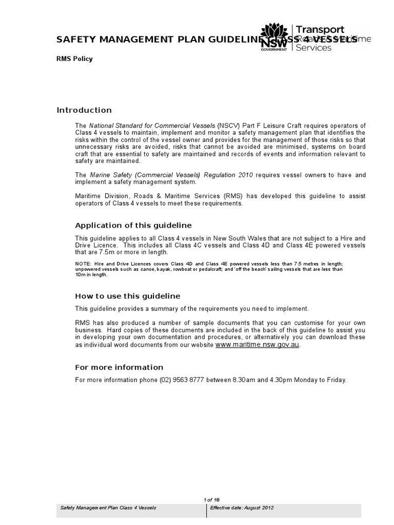 Class 4 Vessel Safety Management Guide | PDF | Emergency Management ...