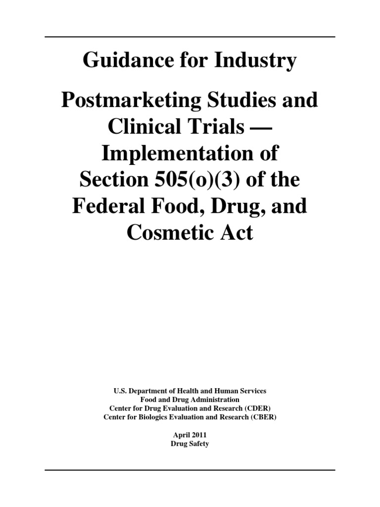 FDA Guidance PMS and Clinical Trials | PDF | Food And Drug ...