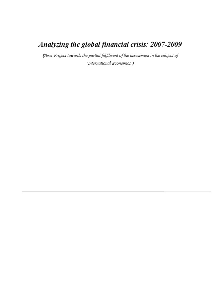 Global Financial Crisis Analysis Pdf Mortgage Backed Security