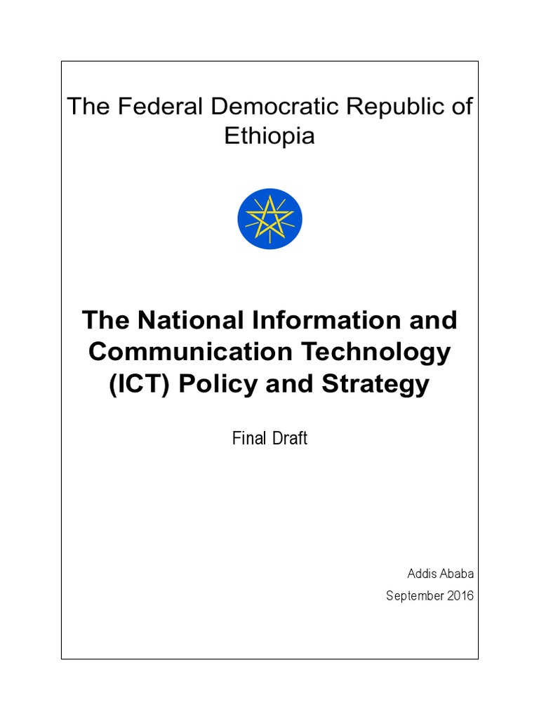 FDRE - National ICT Policy English | PDF | E Government | Information ...