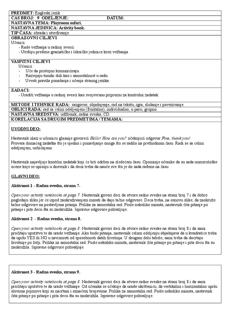 Priprema Za Cas Broj 9 | PDF