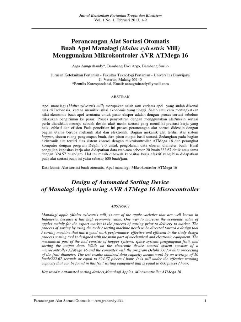 Alat Sortasi Apel Dengan Mikrokontroler | PDF