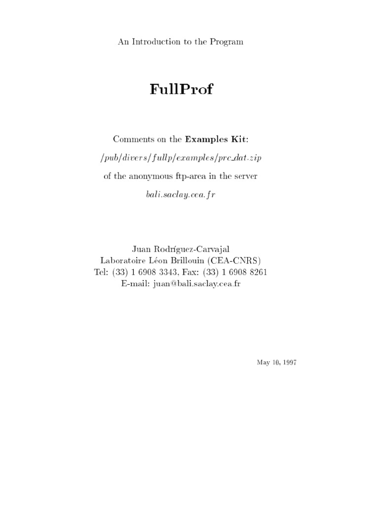Fullprof Ps | PDF | File Transfer Protocol | Subroutine