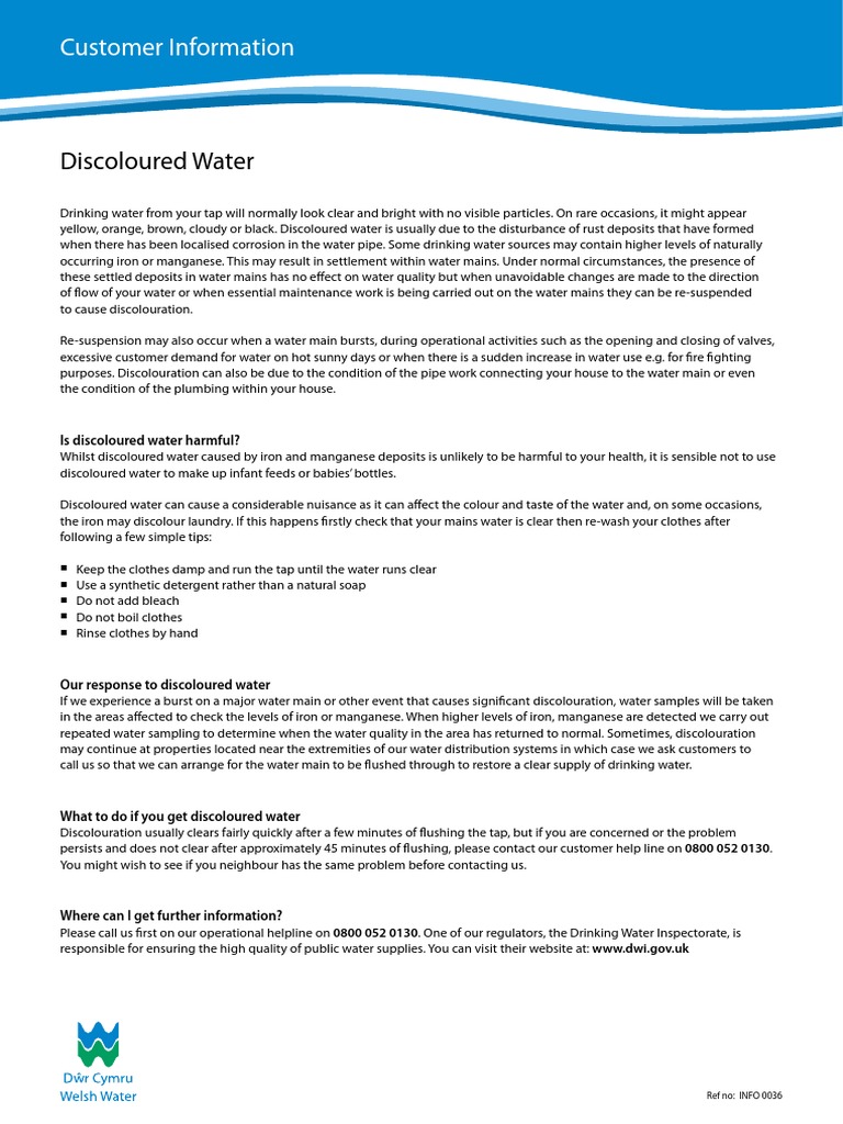 Understanding Discoloured Water: Causes, Effects, and Solutions | PDF ...