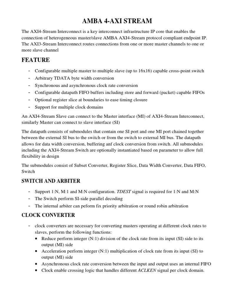 Amba 4axi Stream | PDF | Input/Output | Data Buffer