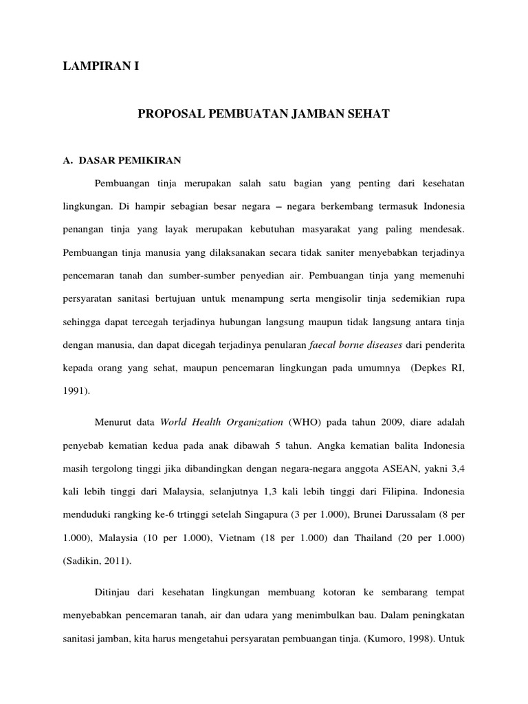 Proposal Jamban Sehat di Desa Hutatoruan | PDF