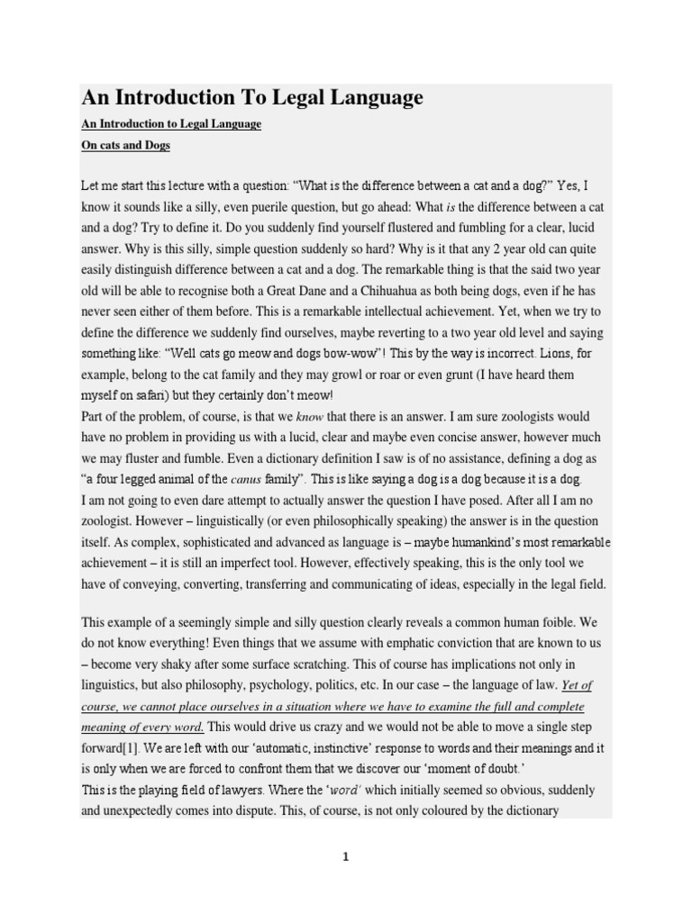 An Introduction to Legal Language | Translations | Dictionary