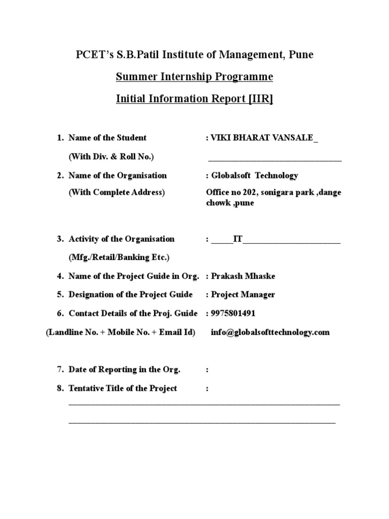 Initial Information Report | PDF | Business