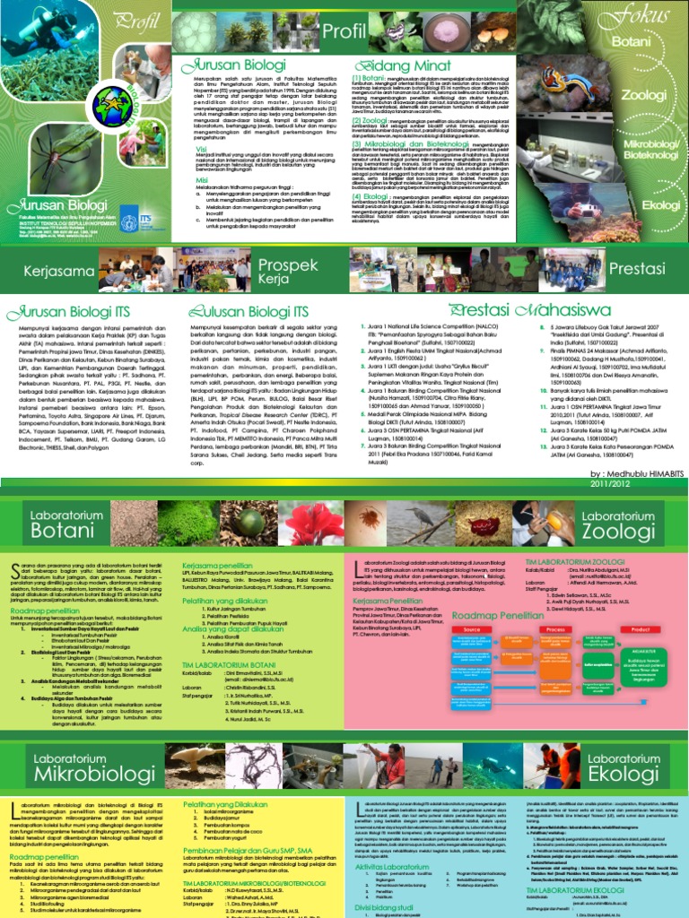 Profil Jurusan Biologi ITS PDF | PDF
