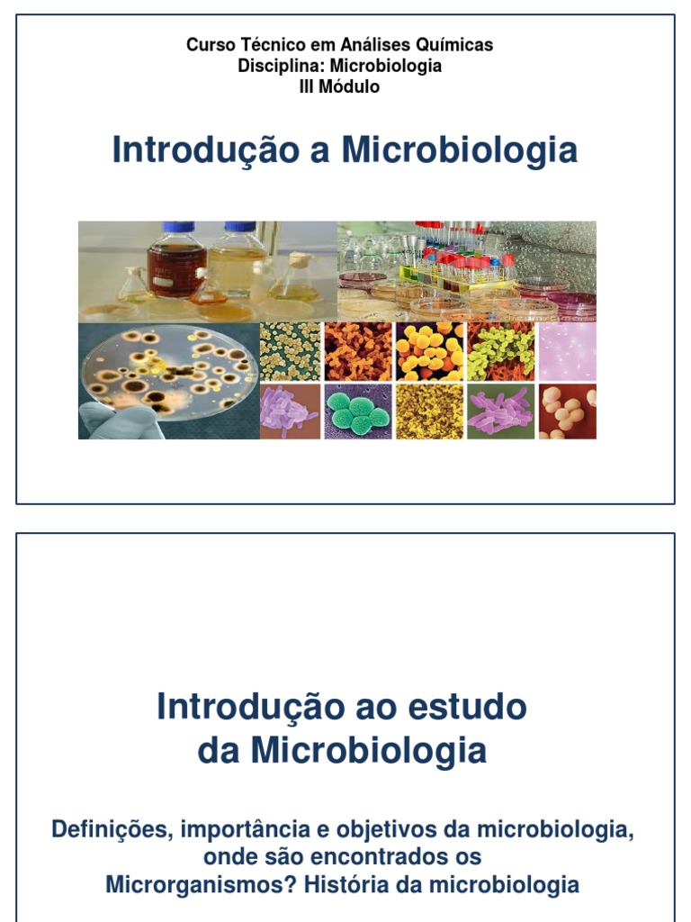 Aula 1 Introdução A Microbiologia | PDF | Microrganismo | Bactérias