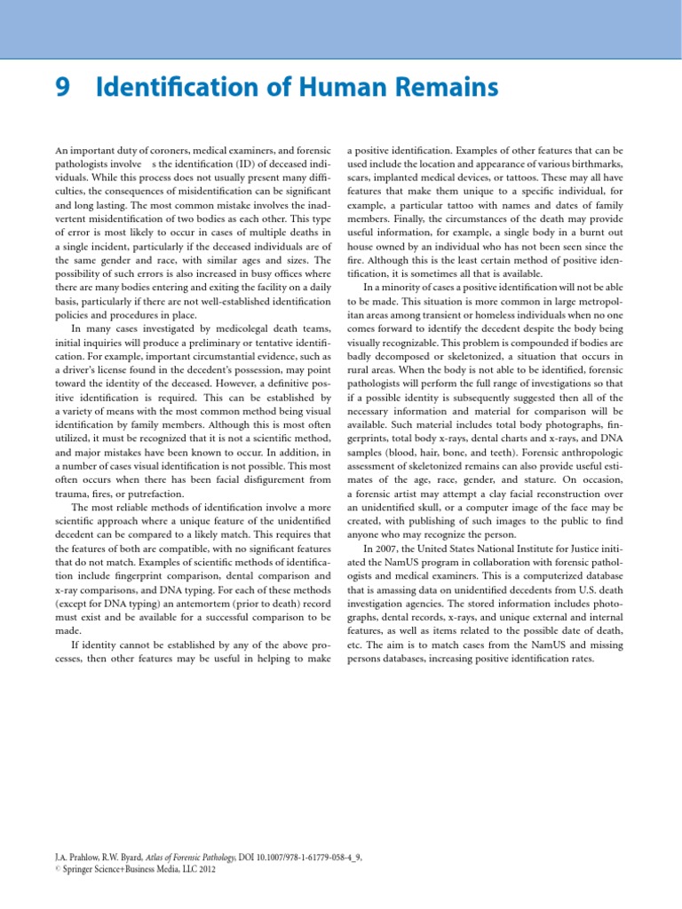 Methods for Identifying Human Remains | PDF | Identity Document ...