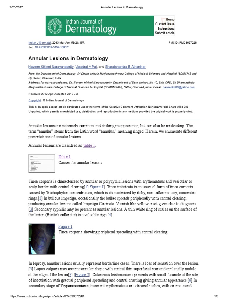 Annular Lesions in Dermatology PDF | PDF | Cutaneous Conditions | Psoriasis