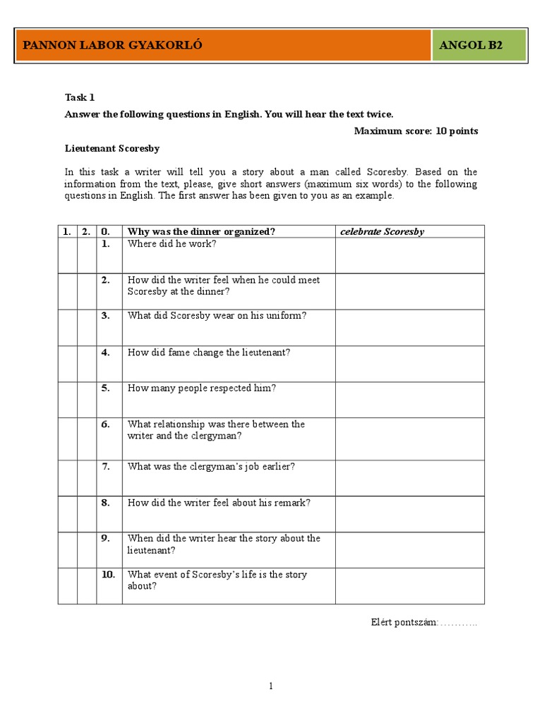 Angol B2 Labor | PDF