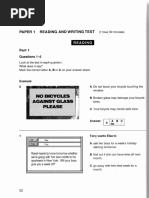 PET 4 Test 2 Reading & Writing Guide | PDF | Escalator | Shoe