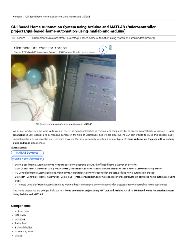 Gui Based Home Automation System Using Arduino And Matlab Pdf