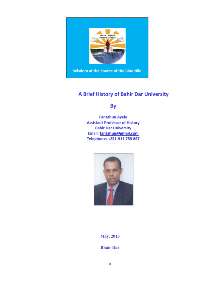 A Brief History of BDU PDF | PDF | University And College Admission ...