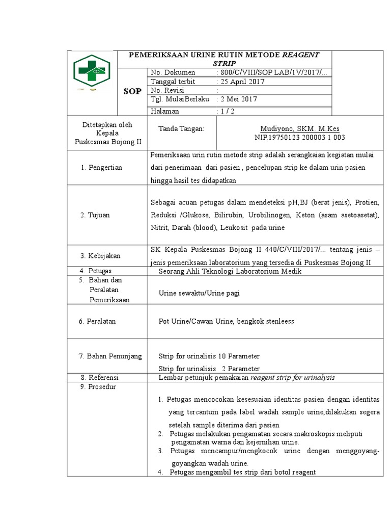 Pemeriksaan Urin Rutin Metode Reagen Strip | PDF