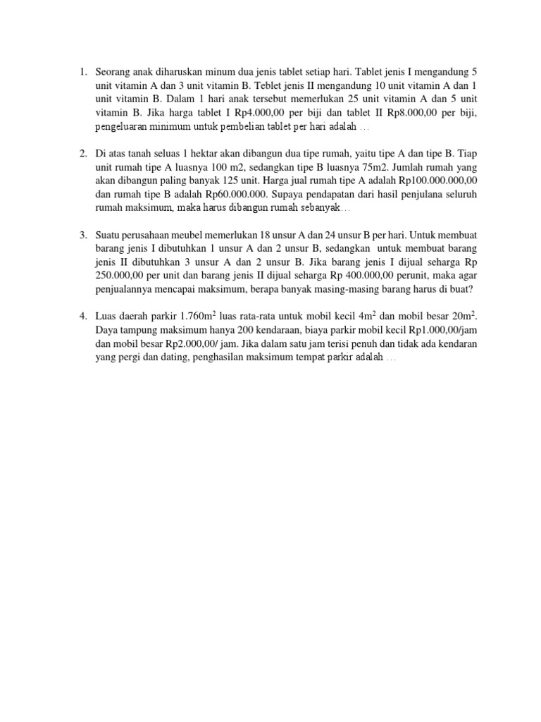 Soal Program Linier | PDF