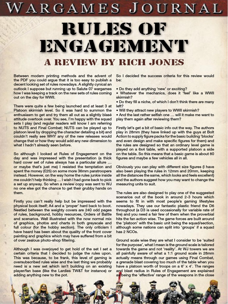Rules of Engagement: A Review by Rich Jones | PDF | Dice | Military