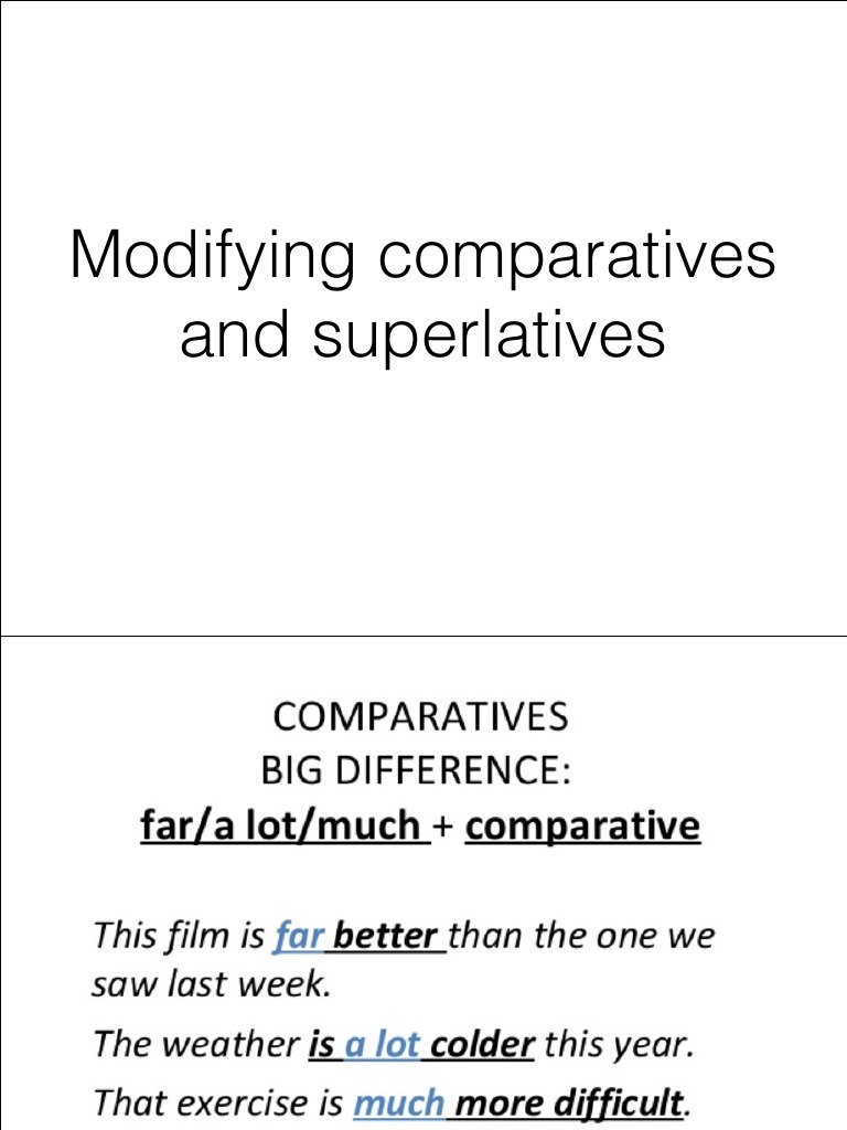 Modifying Comparatives and Superlatives | PDF Modifying Comparatives and Superlatives | PDF