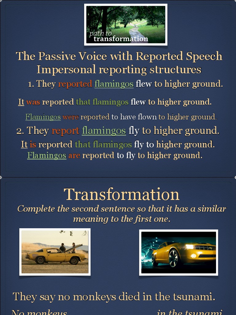 Passive Voice in Reported Speech | PDF | Foreign Language Studies
