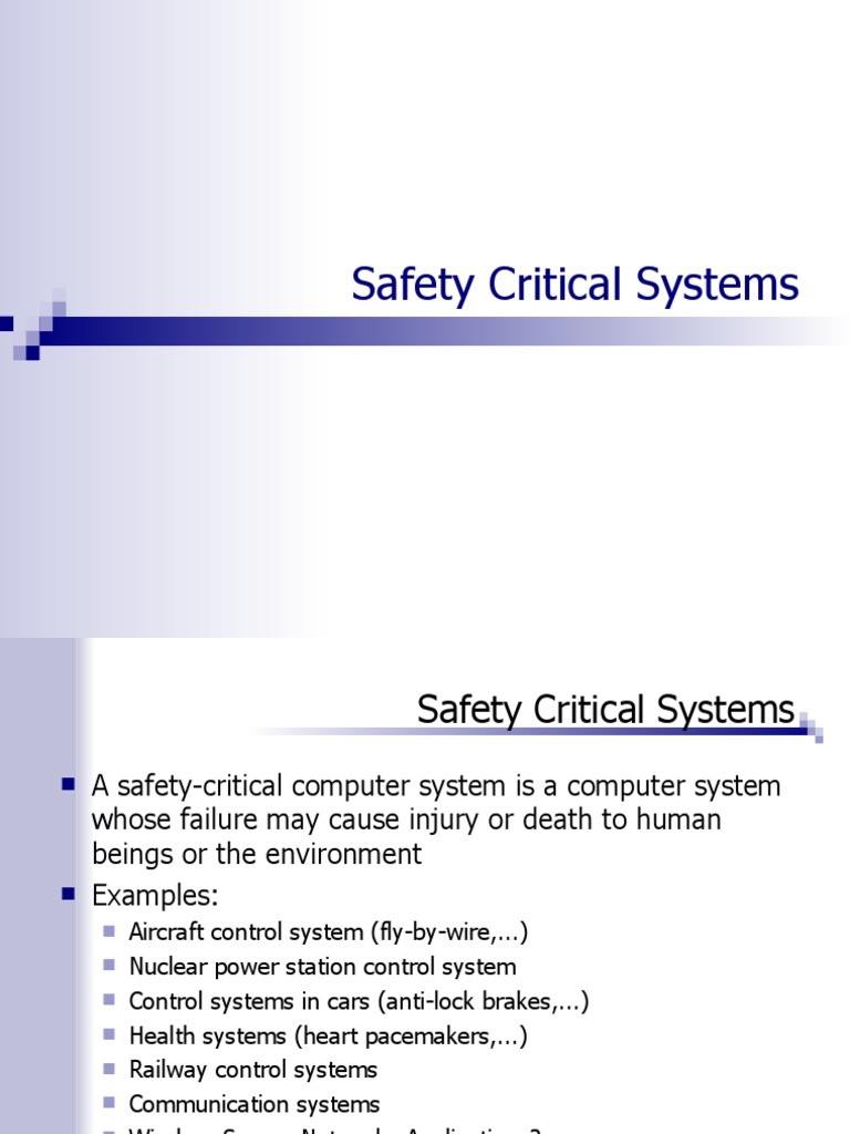 Overview of Safety-Critical Systems | PDF | Safety | Risk
