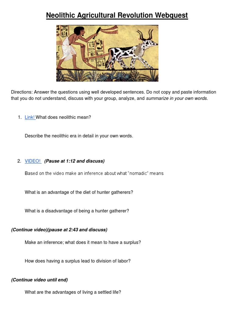 Agricultural Revolution Webquest | PDF