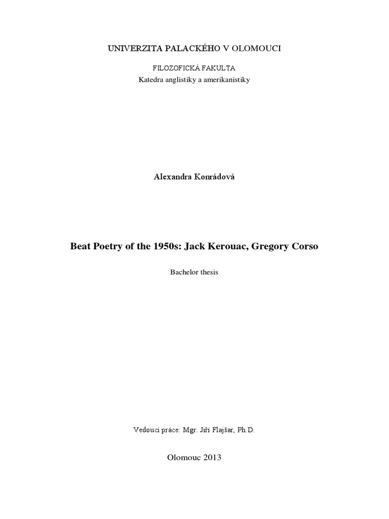 Beat Poetry of 1950s Jack Kerouac Gregory Corso | PDF