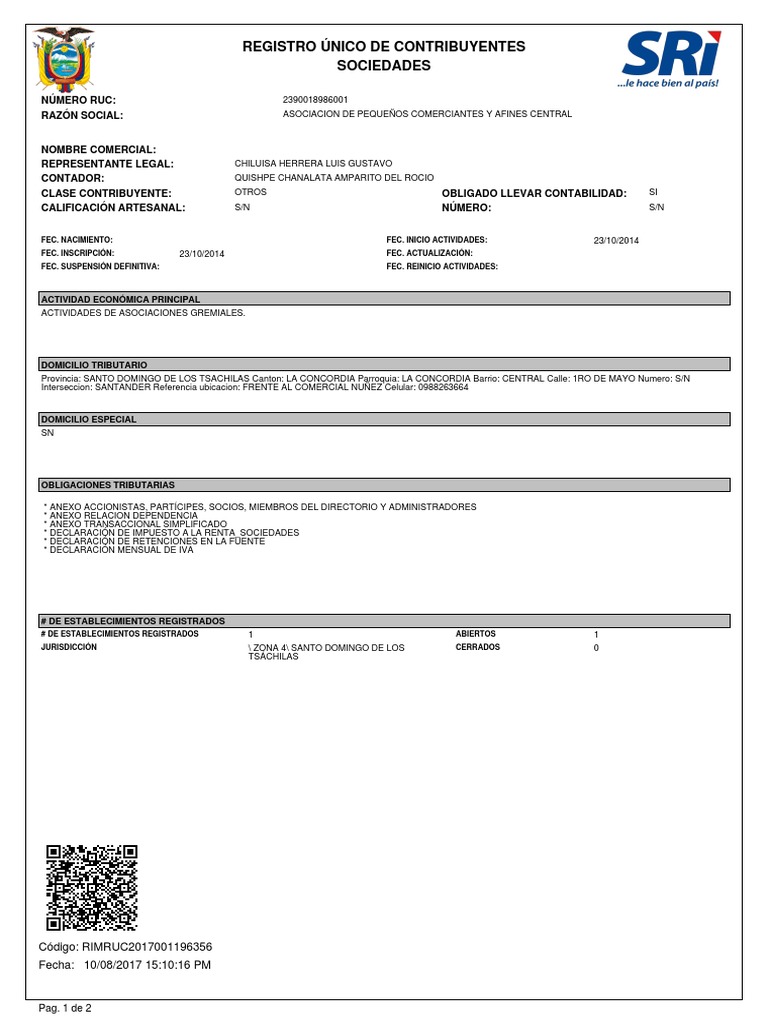 Certificado RUC | PDF