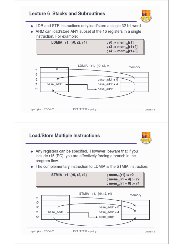 Load and Store Multiple Instructions: Efficiently Loading and Storing Multiple Registers and ...