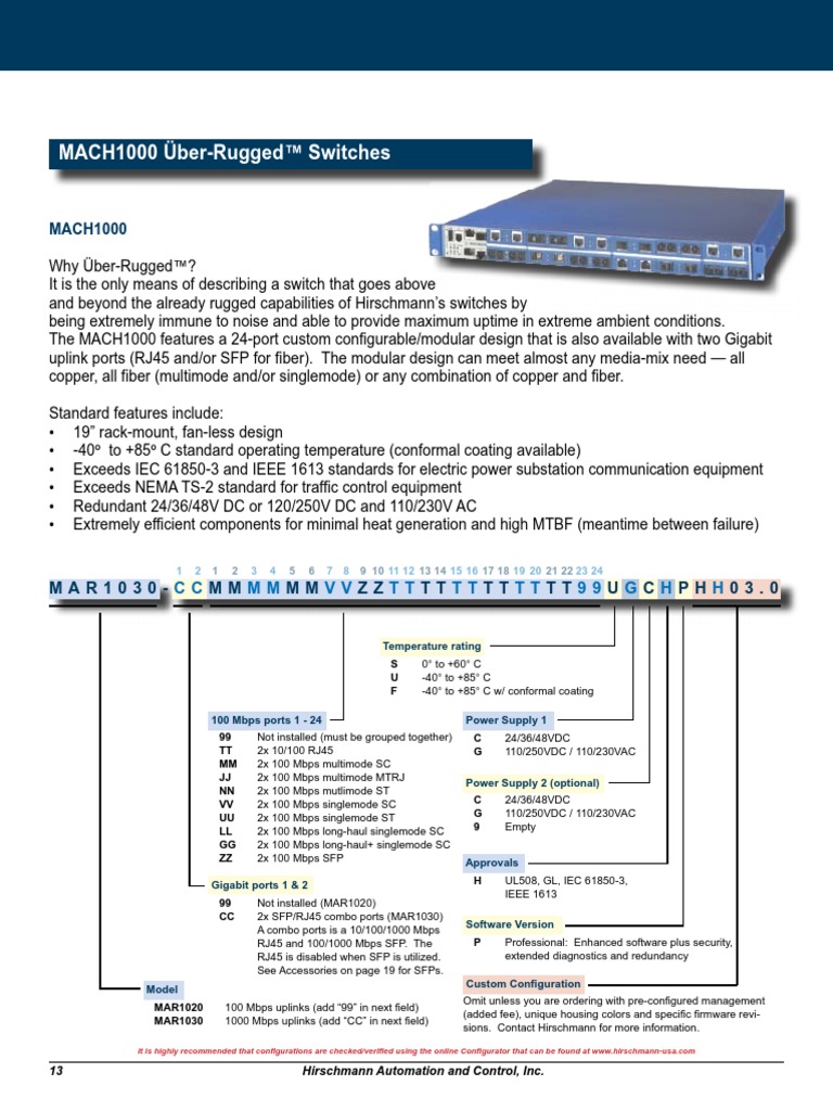 MACH1000 Über-Rugged™ Switches | PDF | Electrical Engineering ...