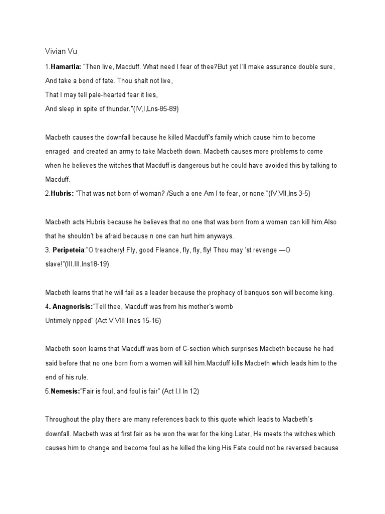 Macbeth's Tragic Downfall Analysis | PDF | Macbeth | Tragedy Plays