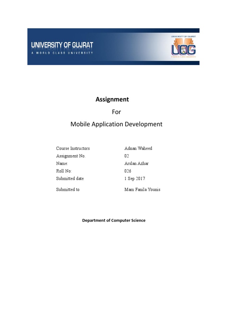 For Mobile Application Development: Assignment | PDF | Information ...