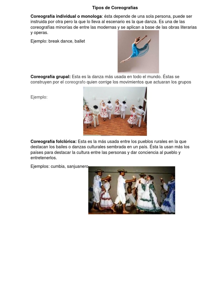 Tipos de Coreografías | PDF | Arte