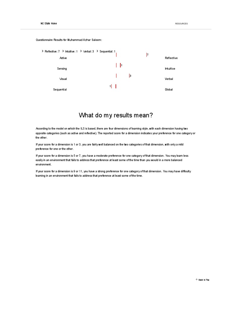 Learning Styles - Results | PDF