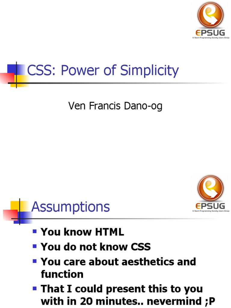 Css Presentation | PDF | Cascading Style Sheets | Html