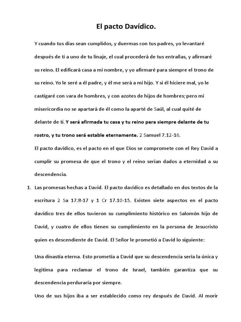 Pacto Davídico: Promesas Eternas | PDF | David | Mesías